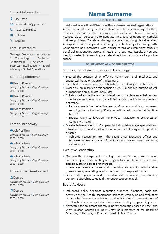 CV Templates - The CV Centre Ireland