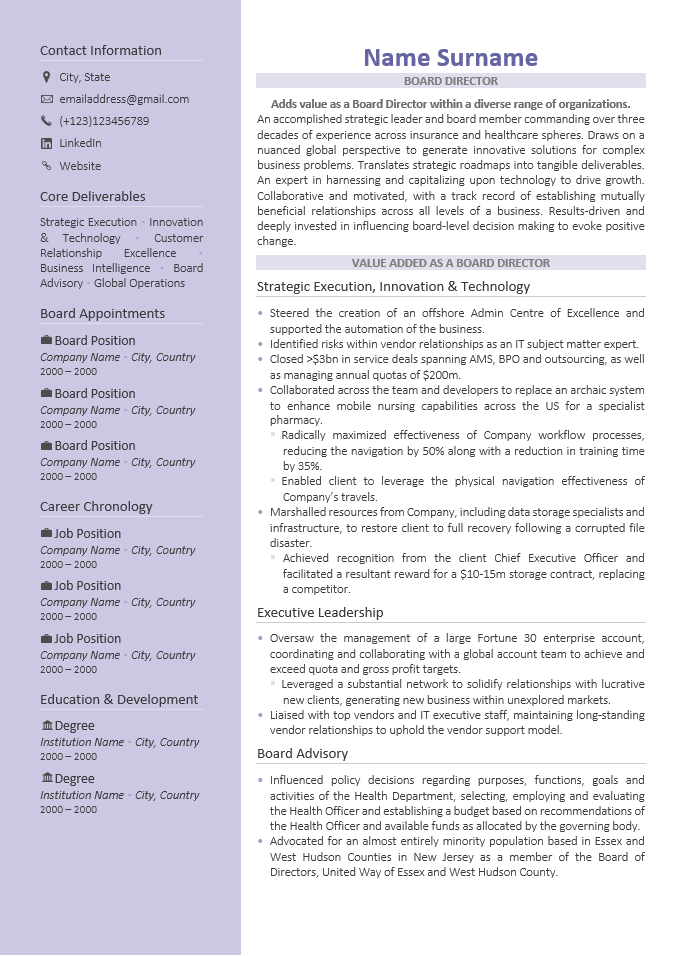 CV Templates - The CV Centre Ireland