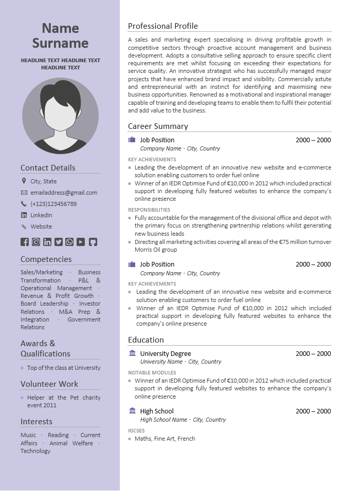 CV Templates - The CV Centre Ireland