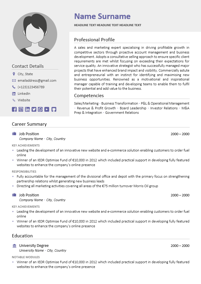 CV Templates - The CV Centre Ireland