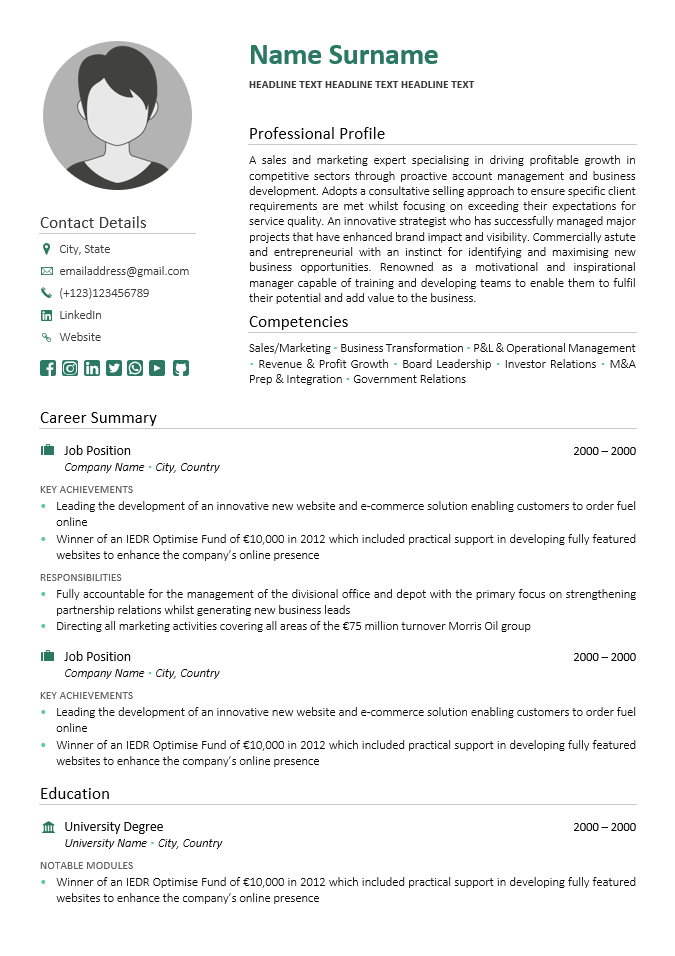 CV Templates - The CV Centre Ireland