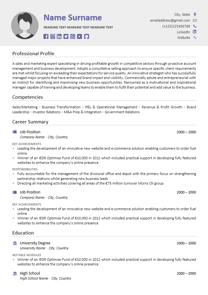 CV Templates - The CV Centre
