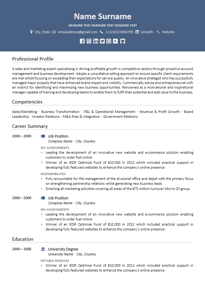 CV Templates - The CV Centre Ireland