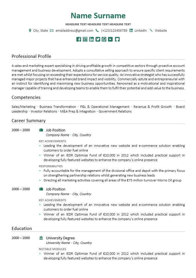 CV Templates - The CV Centre Ireland