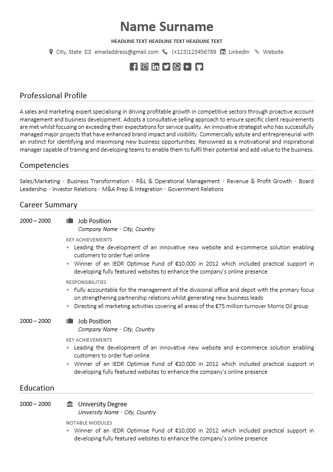 CV Templates - The CV Centre Ireland