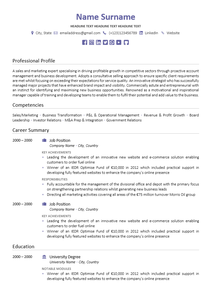 CV Templates - The CV Centre Ireland