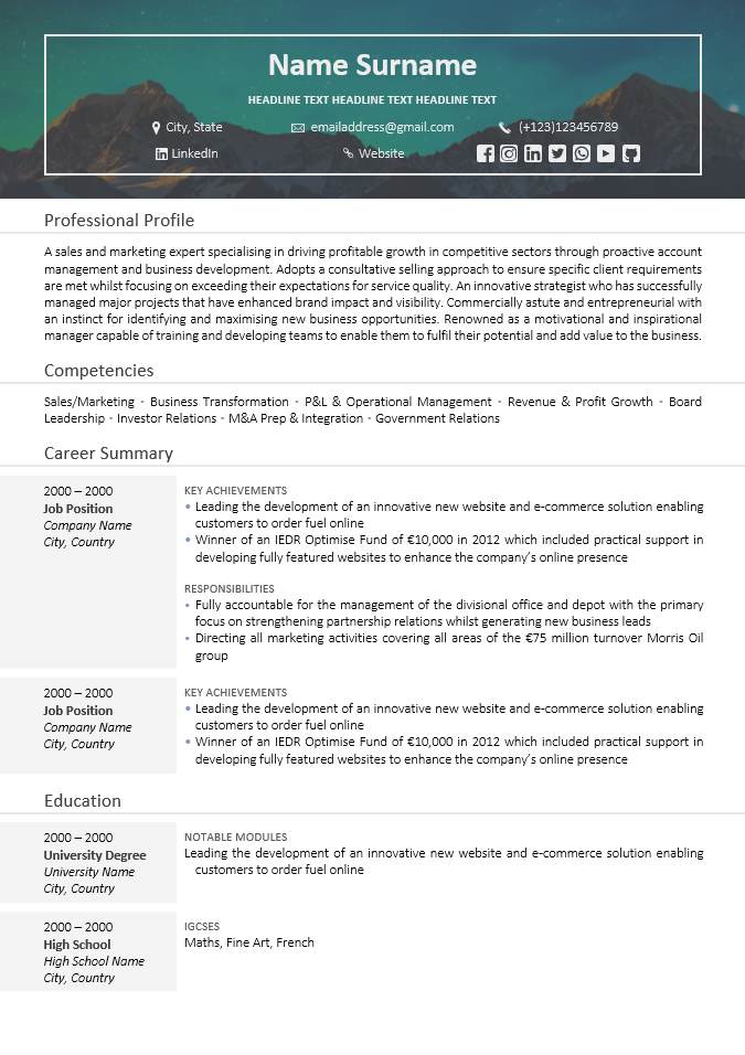 CV Templates - The CV Centre