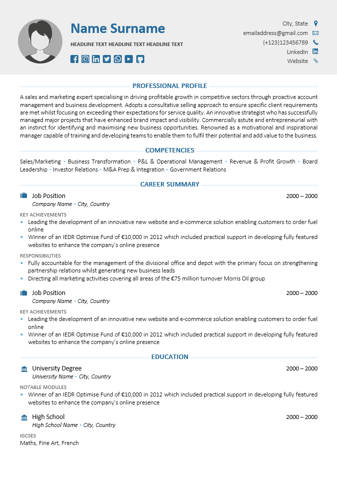 CV Templates - The CV Centre
