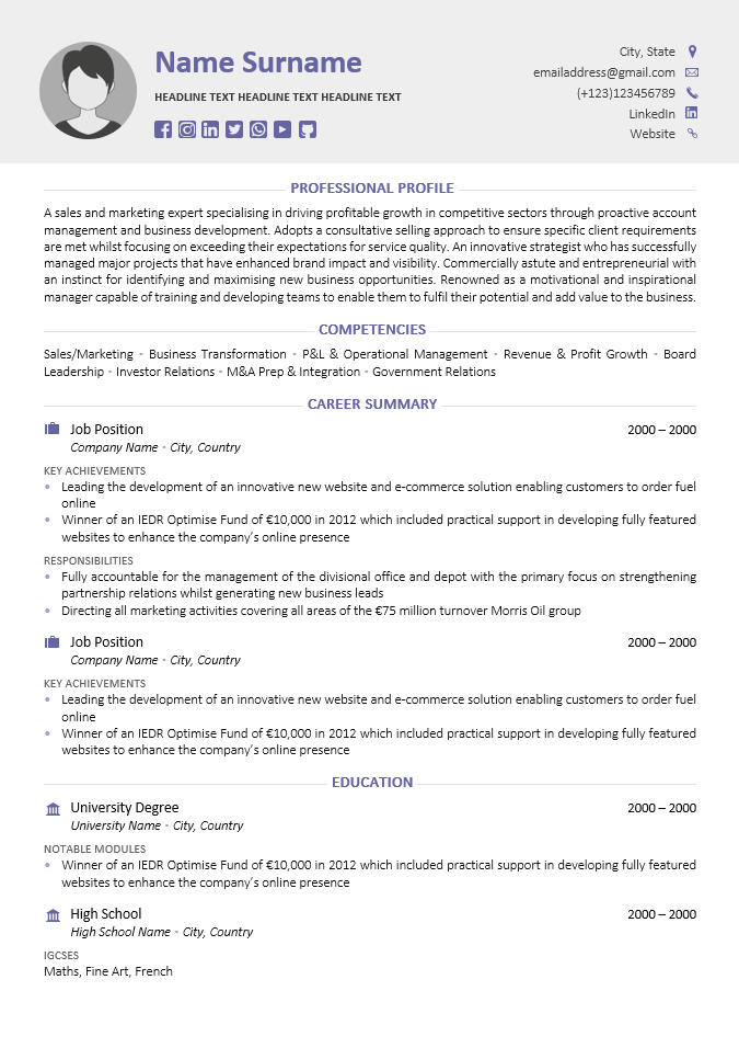 CV Templates - The CV Centre Ireland