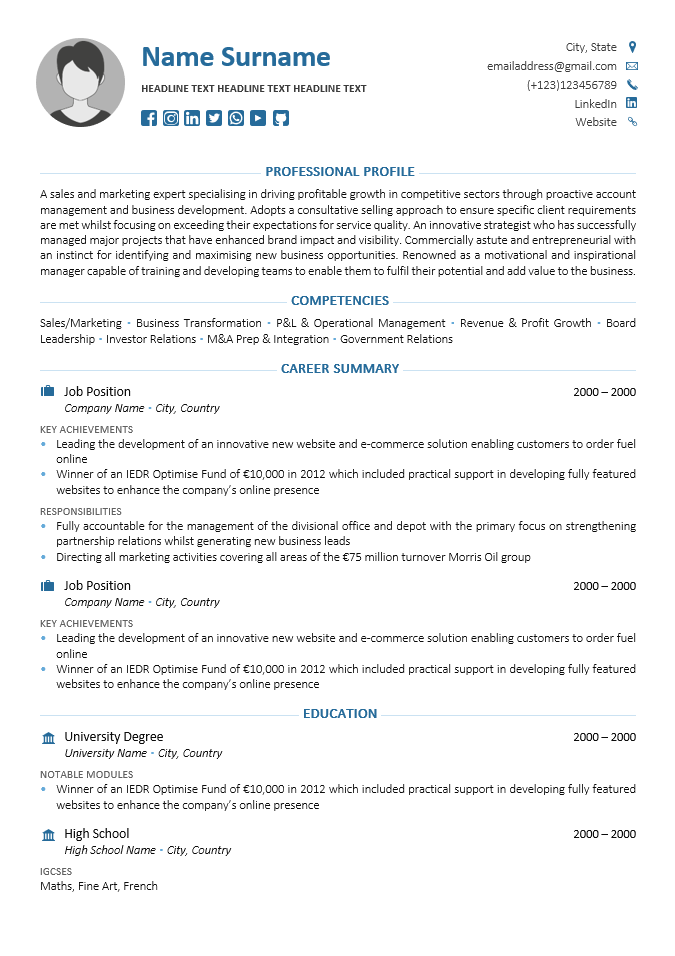 CV Templates - The CV Centre Ireland